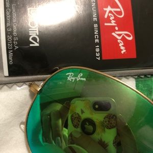 Ray-Ban | Accessories | Green Flash Ray Ban Aviator Sunglasses | Poshmark